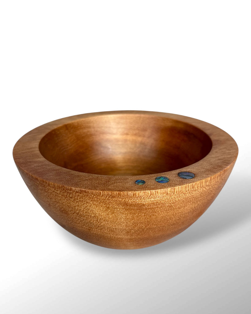 Rare Handcrafted NZ Native Ancient Swamp Kauri Wood Bowl with Paua ...