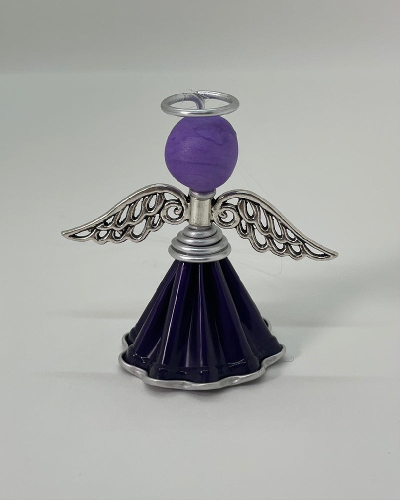 Upcycled Coffee Pod - Angel Decoration Purple – The Fantail House