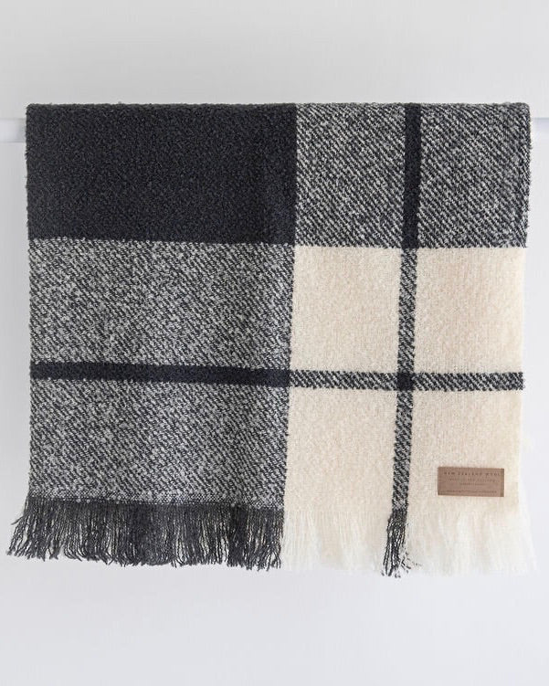 Wool Twill Throw - Block Check – The Fantail House
